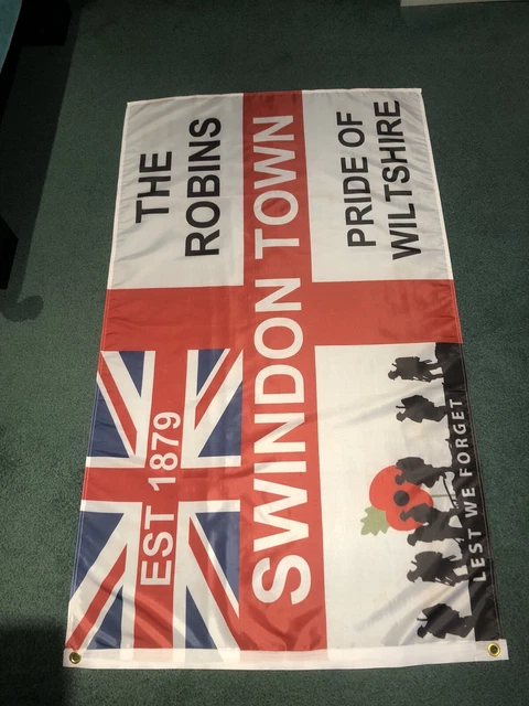 SWINDON TOWN FLAG 5ft by 3ft - Swindon Fc Football Club Flag Brand New ...