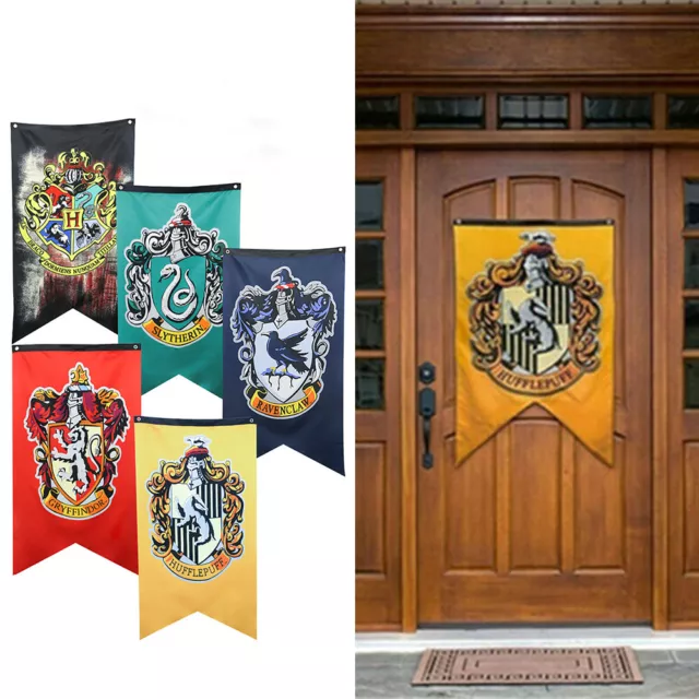 HARRY POTTER BANNER Magic Hogwarts House Flag Party Birthday Decoration ...