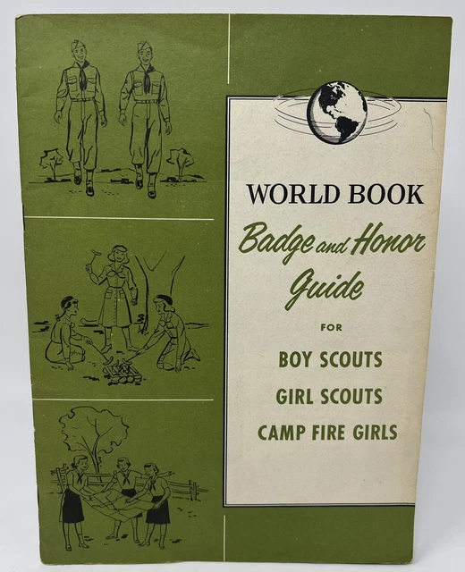 VINTAGE WORLD BOOK Badge And Honor Guide-Girl/Boy Scouts Camp Fire Girls 1954 £7.87 - PicClick UK