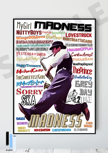 MADNESS' POP ART / Typography Print Mods Ska Suggs Collectables ...