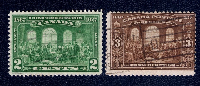 PAIR 3C 1917, 2c 1927 50th 60th Anniversary of Confederation, #135, 142 ...