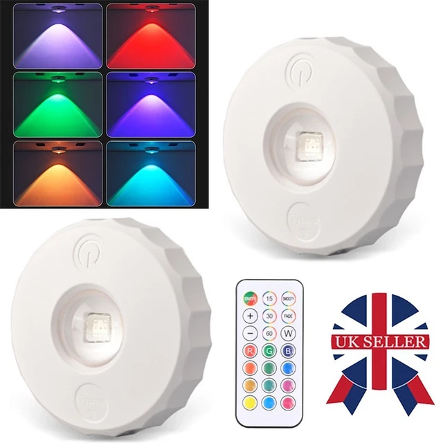 USB RECHARGEABLE RGB LED Cabinet Lights –2X Under Cabinet Night Light ...