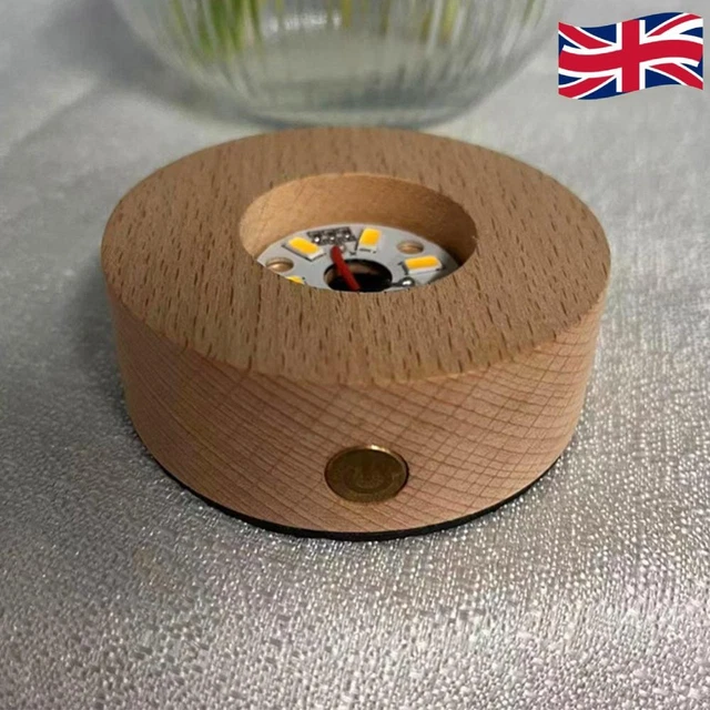 LED WOOD DISPLAY Base Wooden Lighted Display Bases for Crystal Glass ...