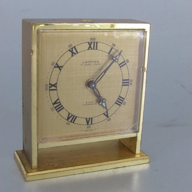 LOOPING 8 DAY ALARM CARRIAGE CLOCK 15 Jewel antimagnetic £29.00 ...