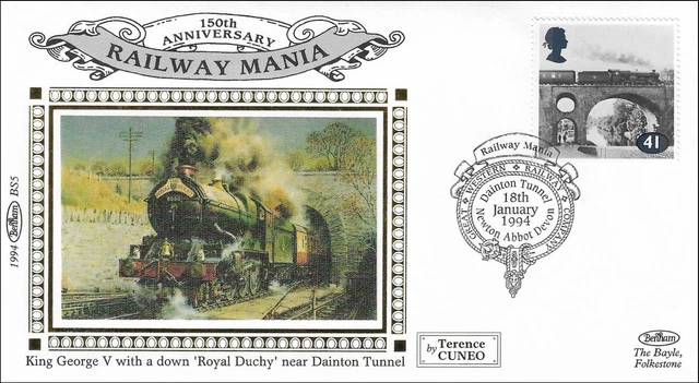 STEAM LOCOMOTIVE TRAIN King George V Dainton Tunnel 1920s Benham Silk ...