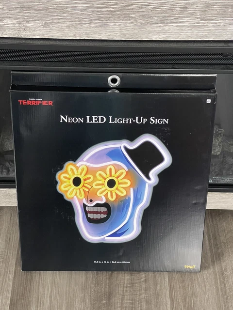 SPIRIT HALLOWEEN TERRIFIER Art the Clown Neon LED Light-Up Sign Horror ...