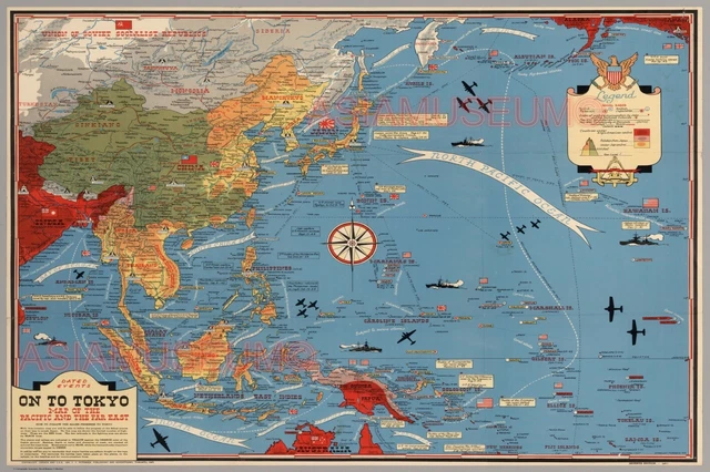 1941 WW2 JAPANESE ASIA MAP SUBMARINE WARSHIP PACIFIC WAR MAP PROPAGANDA Postcard EUR 22,74 ...