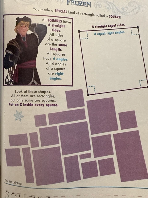 FROZEN EARLY MATH Basic Geometry Workbook Disney Bendon Olaf £5.20 ...