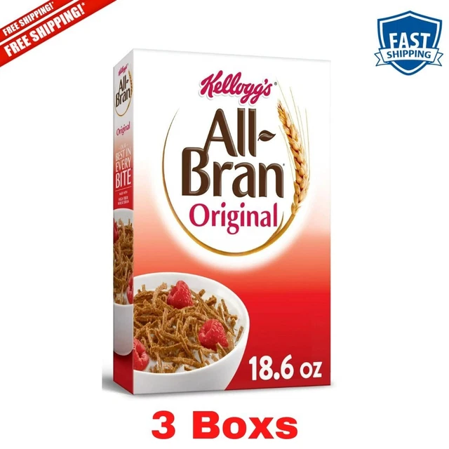 KELLOGG'S ALL BRAN Breakfast Cereal, Original, 18.6 oz £17.66 - PicClick UK