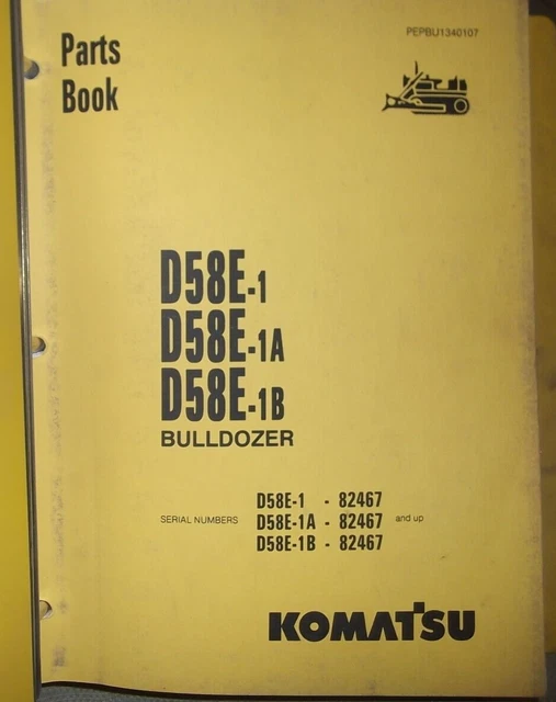 KOMATSU D58E-1 D58E-1A D58-1B Crawler Tracteur Bulldozer Pièces Livre ...