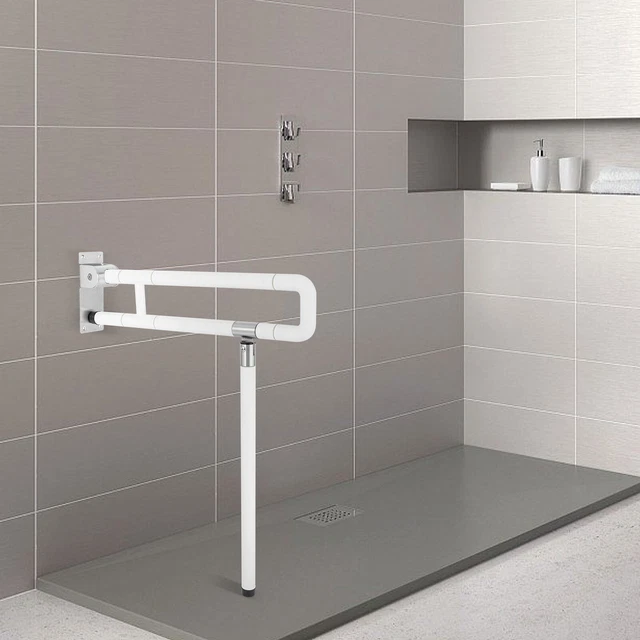 SAFETY HAND RAIL Drop Down Fold Up Disabled Grab For Bath Bathroom ...