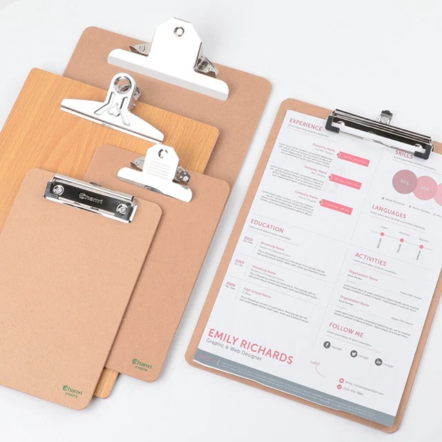 A4 SIZE A4 Writing Clip Board Wooden Clipboard Portable File Hardboard ...