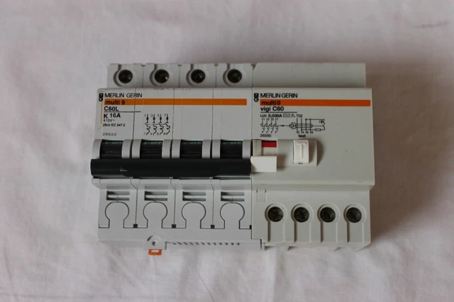 MAGNETOTERMICO MERLIN GERIN Multi 9 C60L K16A 415V con Differenziale Vigi C60 EUR 67,00 ...