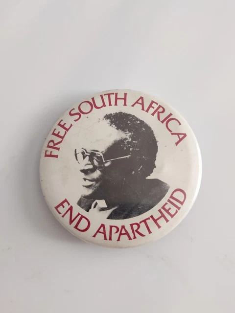 VTG FREE SOUTH Africa Civil Rights End Apartheid Justice Protest Button ...