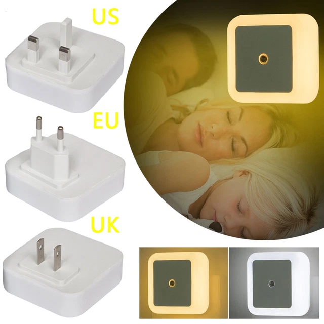 LED NIGHT LIGHT Plug in Energy Saving Automatic Kids Light Dusk Dawn ...