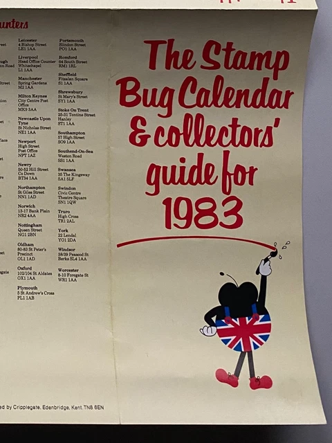 THE STAMP BUG Calendar & Collectors Guide 1983 British Post Office ...