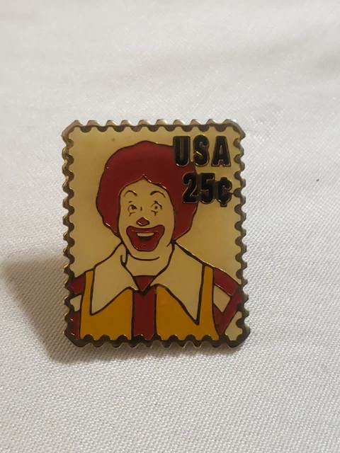 RARE VINTAGE MCDONALD'S USA 25 cent Stamp Ronald McDonald Tie Tack ...