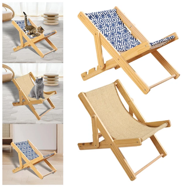 CHAISE PLIABLE DE Chat, Lit en Bois et Sisal / Toile pour Chat, Meuble ...