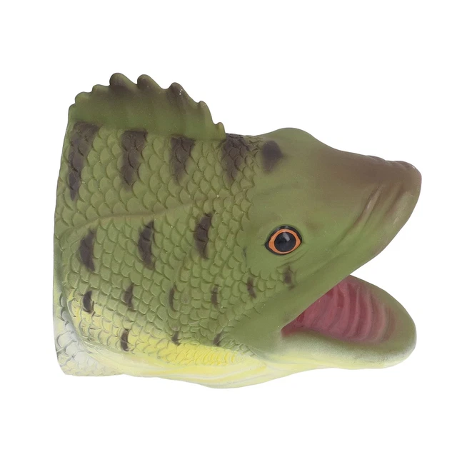 SOFT FISH HAND Puppet High Simulation Bass Head Hand Puppet Toys ...