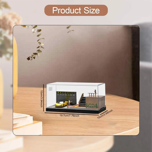 1/64 MASSSTAB MODELL Auto Vitrine Display Box Treppe Parkplatz ...