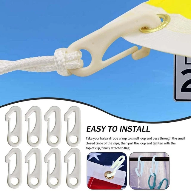 SNAP HOOK CLIPS Water Resistant Flag Pole Heavy Duty Nylon Tool 8PCS ...
