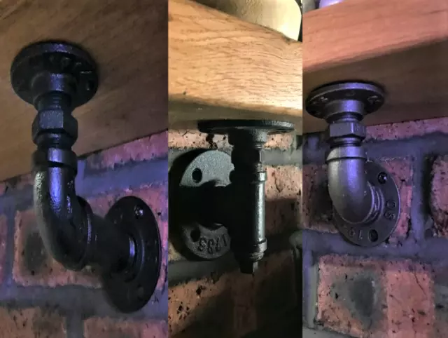 PAIR OF SHELF Bracket | Solid Cast Iron Pipe Bracket /6 Styles To ...