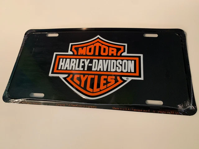 HARLEY DAVIDSON CYCLES Black Acrylic Bar & Shield License Plate for ...