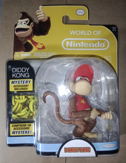 FIGURINE SUPER MARIO World of Nintendo Diddy Kong flambant neuve 4 pouces livraison rapide rare ...