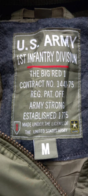 US ARMY FIRST Infantry Division Licensed Bomber Jacket £16.15 - PicClick UK