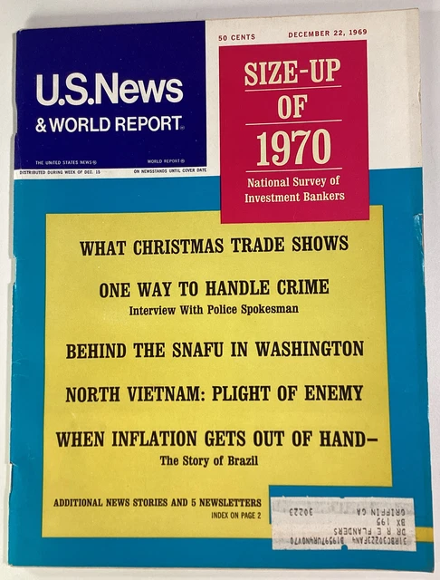 U.S. NEWS & World Report Magazine 1969 Rare Ads Christmas Nixon NYSE ...
