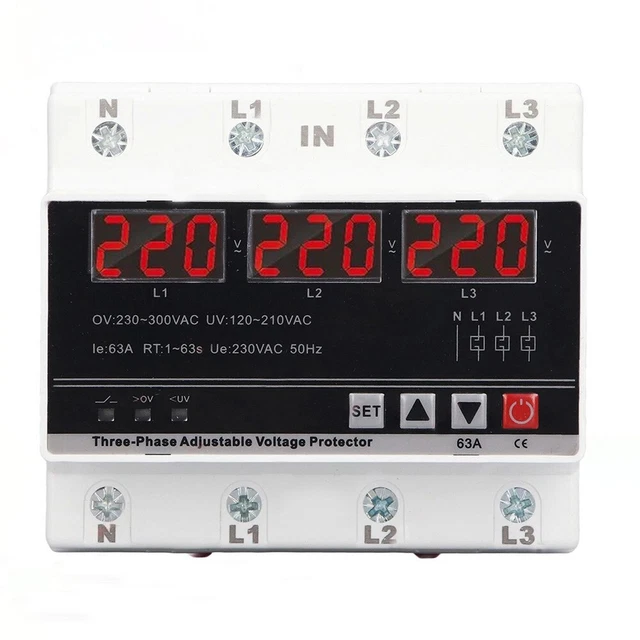 DISPOSITIF DE PROTECTION tension 3 phases 230V 63A avec protection ...