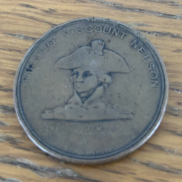 1897 LORD NELSON'S flagship HMS Foudroyant copper token/medal-J $20.00 ...