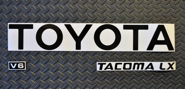 REFLECTIVE TOYOTA TACOMA BLACK TRUCK TAILGATE LOGOS DECAL 95-99 V6 ...