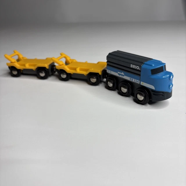 BRIO 33257 DIESEL Engine 2x Car Flat Beds fits Wooden Thomas & Friends ...