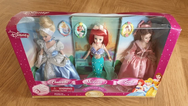 DISNEY PRINCESS BRASS Key Dolls Cinderella Little Mermaid Beauty & The ...