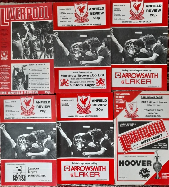 6 LIVERPOOL FC home programmes 1970s £3.00 - PicClick UK