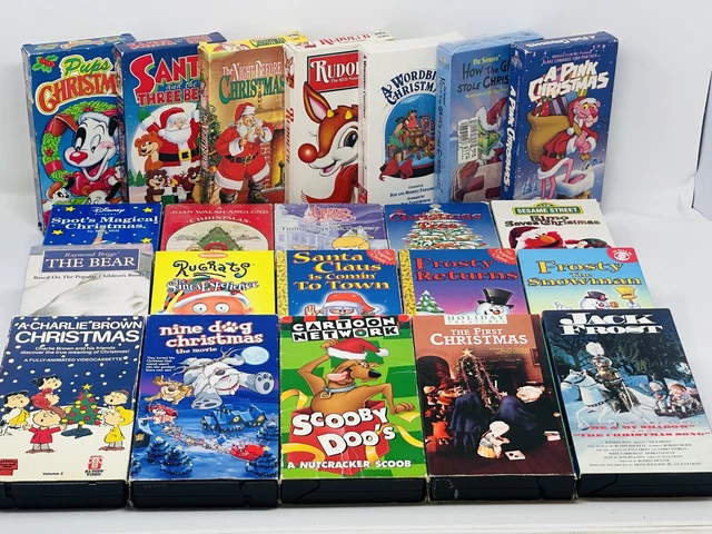 22 KIDS CHRISTMAS VHS Tape Lot Scooby Doo Charlie Brown Pink Panther ...