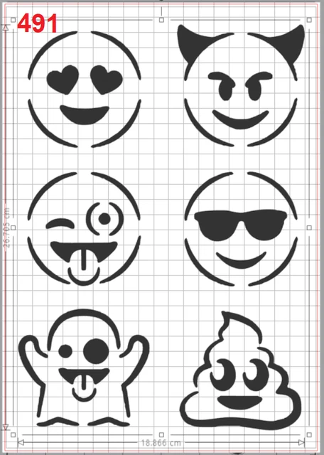 SMILEY FACE EMOJI no1 Stencil MYLAR A4 sheet strong reusable wall Art ...