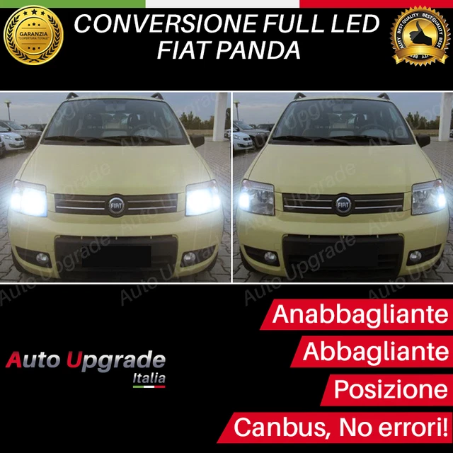 CONVERSIONE FARI A Led Per Fiat Panda 169 6000K Led Canbus Xenon Alta ...