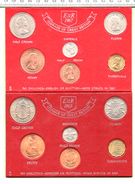 1967 QUEEN ELIZABETH Ii Royal Mint Genuine Six Coin Year Set (Cn-919) £ ...