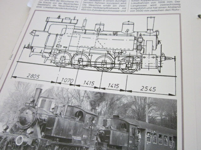 DAMPFLOK RISSZEICHNUNG P 170 bay. Gtl 4/4 Bayerische Staatsbahn DRG 98.8, 1911 EUR 4,39 ...