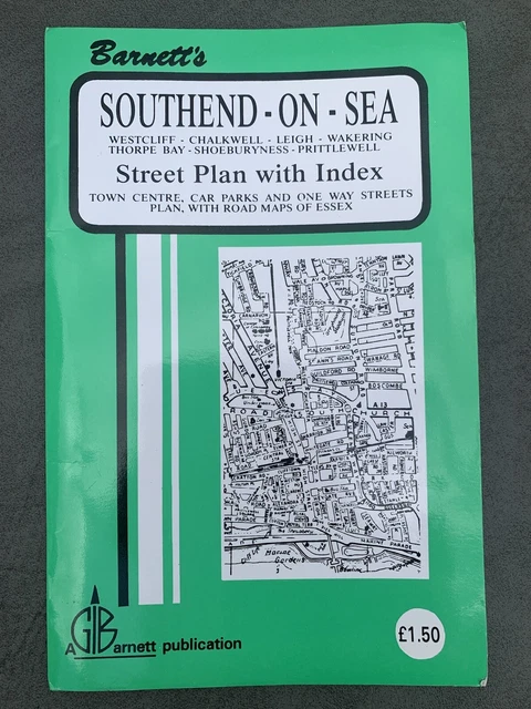 VINTAGE BARNETTS MAP- Southend on Sea Street Plan Westcliff Chalkwell ...