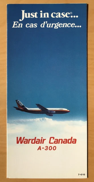 WARDAIR CANADA AIRBUS A300 safety card EUR 15,00 - PicClick FR