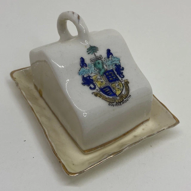CRESTED WARE MINIATURE BUTTER DISH Souvenir of BOURNEMOUTH £5.99 ...