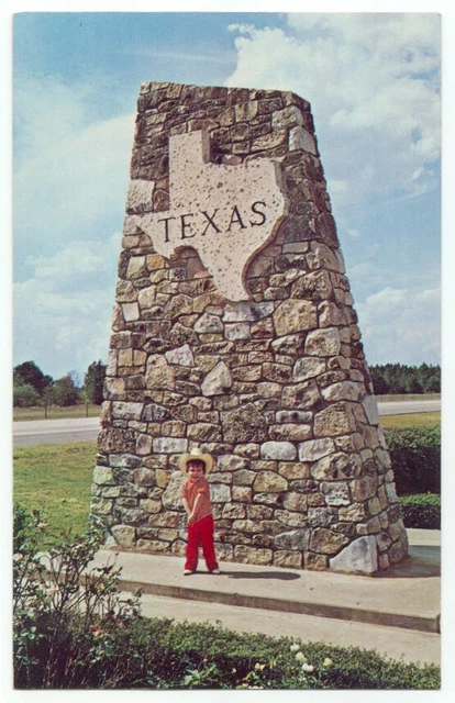 TEXAS HIGHWAY ENTRANCE Sign Boy Dressed as Cowboy Postcard $0.99 - PicClick