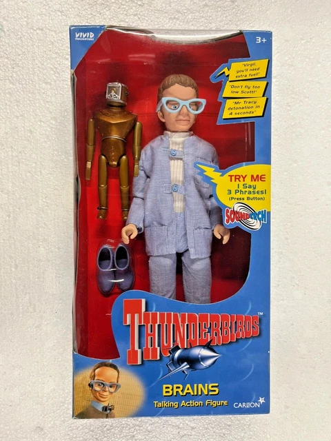 THUNDERBIRDS BRAINS 12 Inch Talking Action Figure Carlton 1999 Vivid ...