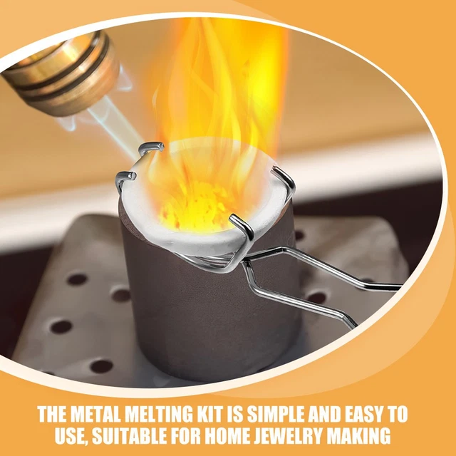 CRUCIBLES AND TONGS Metal Melting Kit For Jewelry Making And Casting ...