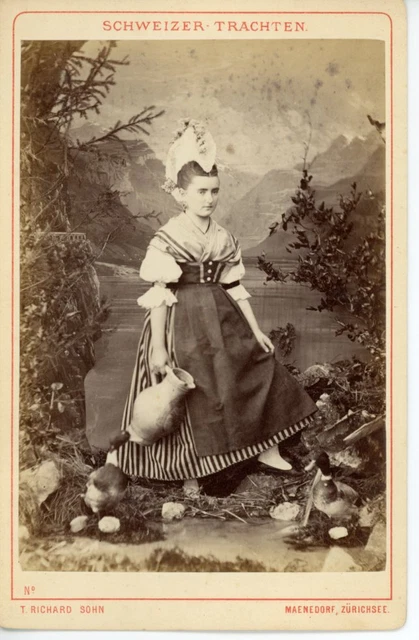 T. RICHARD SOHN, Switzerland, Swiss Costumes, Schwyz Vintage Albumen ...