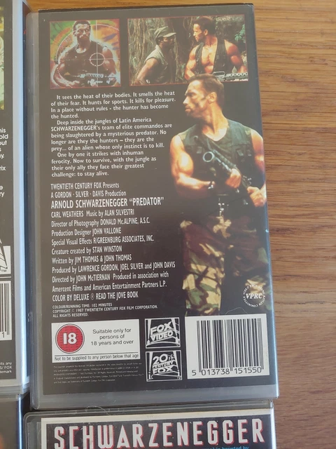 ARNOLD SCHWARZENEGGER VHS Video Tape bundle commando predator total ...