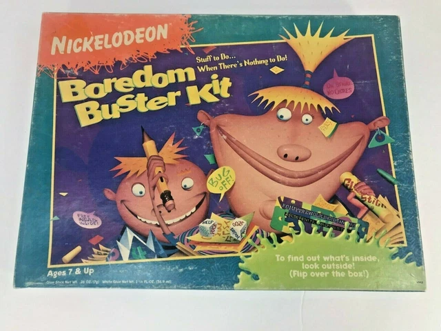 1990'S NICKELODEON'S BOREDOM Buster Board Game retro vtg paper activity ...